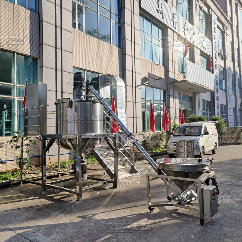 1000L Stainless Steel Mixing Pot Cosmetic Mixing Tank With Feeding ...